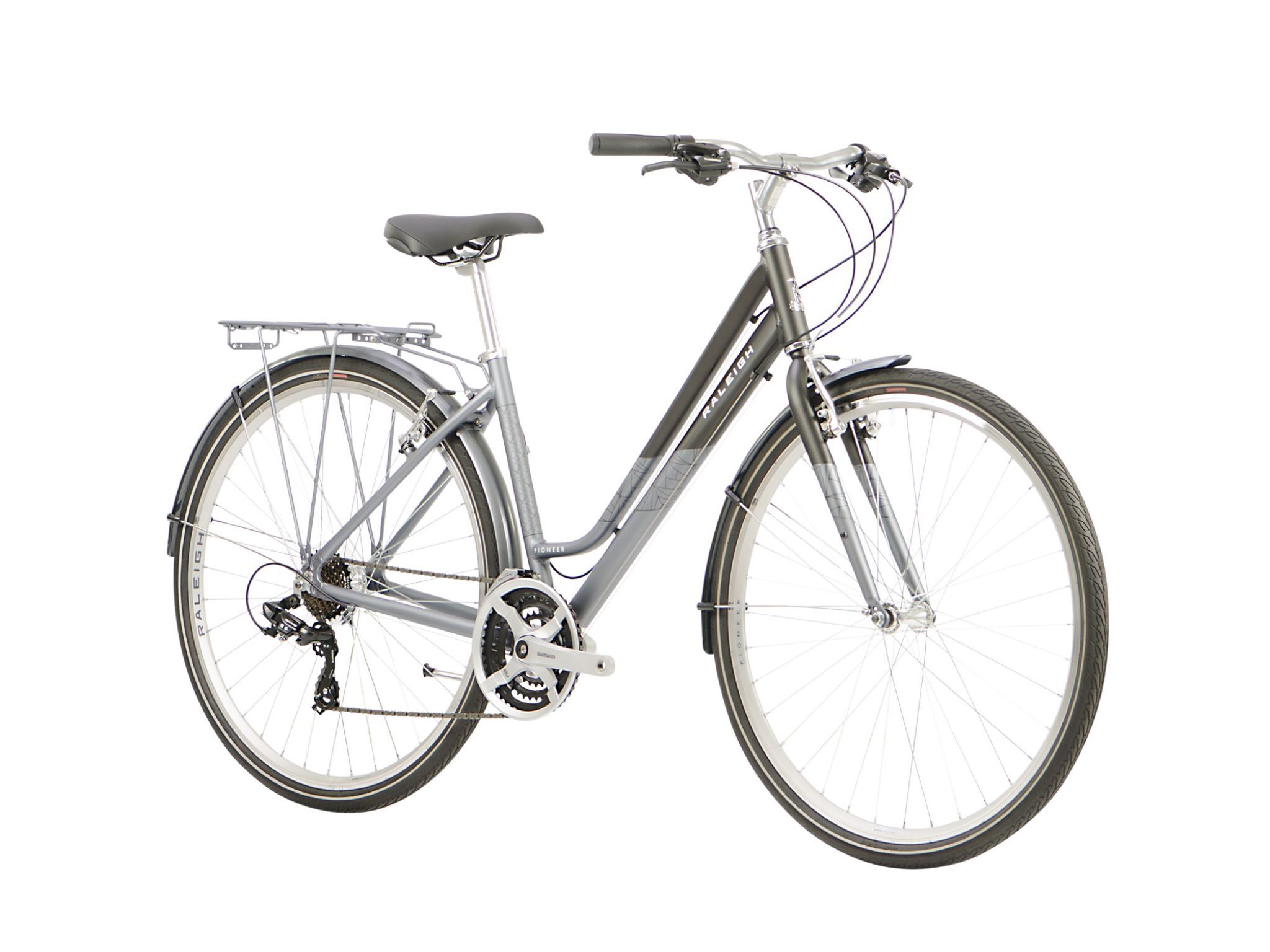 Buy a Raleigh Pioneer Low Step Traditional Hybrid Bicycle at E-Bikes Direct