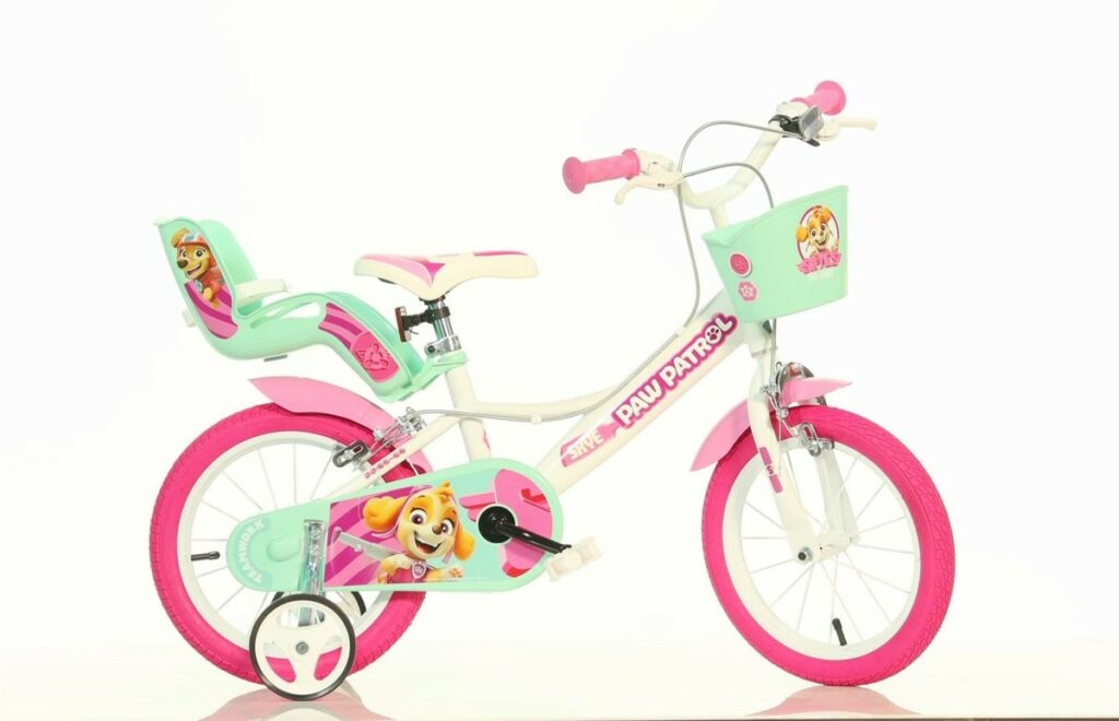 Dino Paw Patrol 14in Bike - White/Pink from E-Bikes Direct